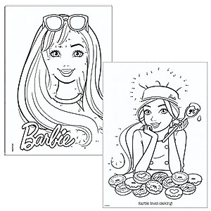 Barbie Funtivity Dot-to-Dot Activity & Coloring Book Set for Kids Toddlers - Set of 2 Books 'Bright Ideas' & 'Strong Bond'