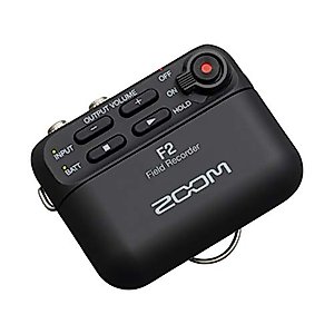 Zoom F2 Lavalier Body-Pack Compact Recorder, 32-Bit Float Recording, No Clipping, Audio for Video, Records to SD, and Battery Powered with Included Lavalier Microphone