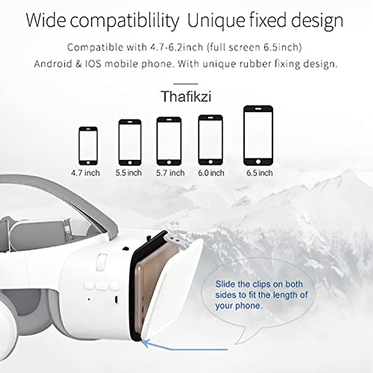 Virtual Reality Headset for Phones 3D VR Glasses with Remote Controller for Movies & Games Metaverse Goggles with Bluetooth Headset, Compatible with iPhone/Android Phones (Mocute Controller)