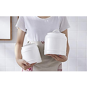 Toichi ceramic canisters | 51 FL.OZ Ceramic Food Storage Jar|White cookie jar|Ceramic canisters with lids|Coffee Canister|Ceramic jar with lid