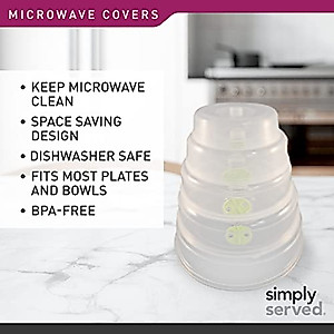 Simply Served Variety Pack Steam Vents Microwave Splatter Covers, Clear