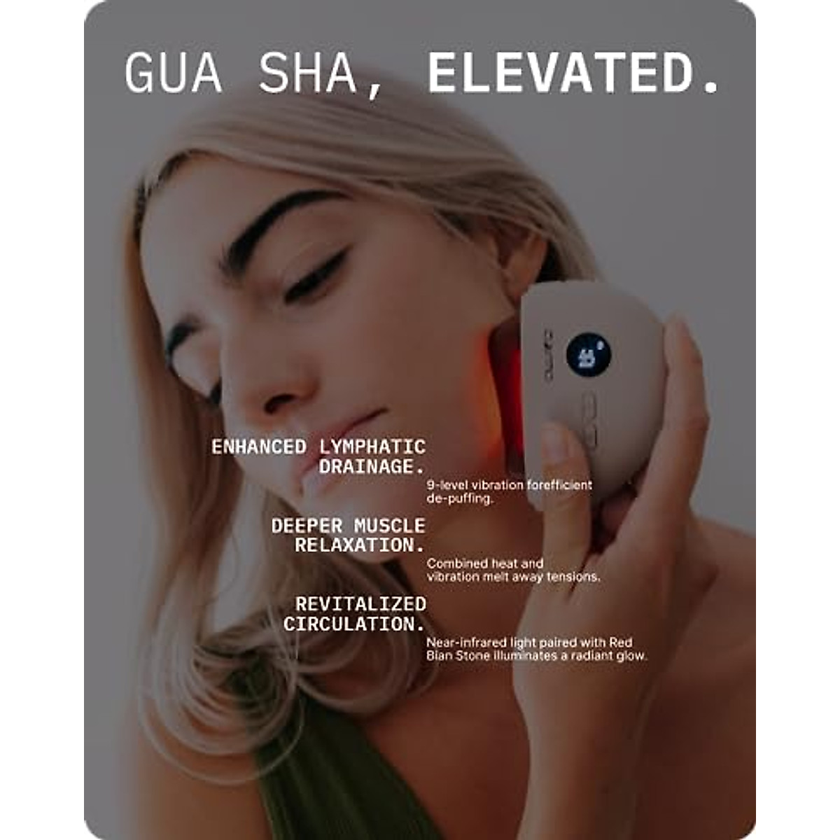 Cosmo LunaStone Gua Sha - Electric Face Massager & Body Scraper Tool - Premium Device for Facial Lifting, Skin Tightening, Jawline Sculpting, Puffiness & Myofascial Release, Acupressure (Sandstone)…