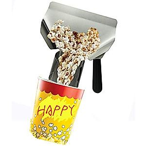 MIZORLIE Popcorn Scoop-Stainless Steel Popcorn Scoop,Easy Fill Tool for Bags & Boxes, Great Utility Serving Scooper for Snacks, Desserts, Ice,French Fry Scoop