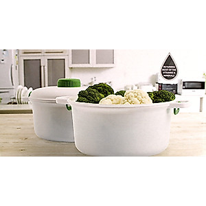 Eco Friendly Microwave Pressure Cooker Steamer Healthy Cooking Quick Fast Vegetables Meats Poultry Fish Rice Cooker No Oil Needed! BPA FREE