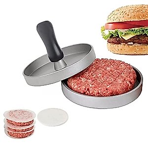 Thymart Metal Hamburger Press Burger - Ideal for Making Formed Meat, Fish or Vegetable Burgrs- Non-Stick Burger Press Hamburger Patty Maker