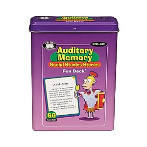 Super Duper Publications | Auditory Memory Social Studies Fun Deck | Listening Comprehension Flash Cards | Educational Learning Materials for Children
