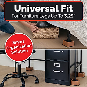 iPrimio Bed Risers - Square, 2 Inch Lift, Heavy Duty, 4 Pack, Up to 10000lbs - Bed Raising Blocks, Furniture Risers - Safe, Sturdy Bed Lifts for College Dorm Rooms, Couches, Tables, Desk Riser