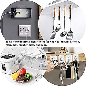 Adhesive Hooks for Hanging Heavy Duty Wall Hooks Self Adhesive Towel Coat Hooks Waterproof Transparent Hooks for Bathroom Shower Kitchen Keys Door Outdoor Home Improvement Utility Hook 12 Pack