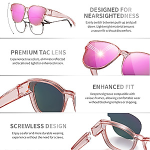 GEGURI Polarized Sunglasses Fit Over Glasses for Men Women, Oversized Square Sun Glasses UV400 Protection Shades