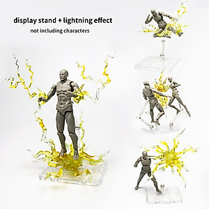 Linhoo Action Figure Stand, Figure Display Lightning Effects Compatible with HG RG SD SHF Gundam Stand 1/144 with Screwdriver