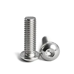 M6 x 20mm Button Head Socket Cap Screws Bolts, Metric Allen Hex Drive, Stainless Steel 304, Bright Finish, Fully Threaded, 25PCS