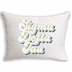 Sorority Shop Sigma Delta Tau Pillow – Retro Design, 12" x 16" Lumbar Pillow Sorority