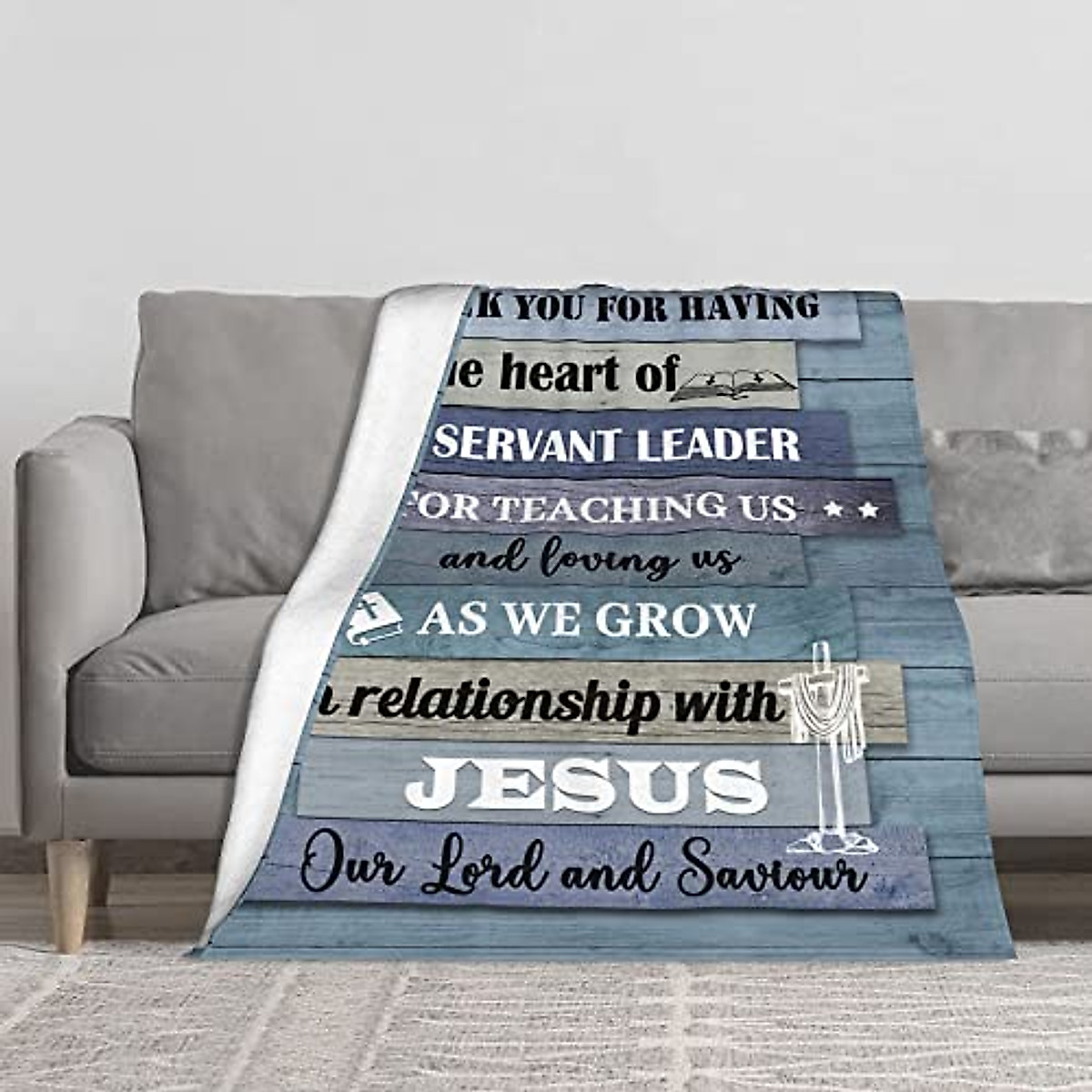 Pastor Appreciation Gifts, Pastor Blanket 50''x60'', Christian Pastor Gifts for Men Women, Birthday Blanket Soft Cozy Flannel Throw Blanket Religious Gift for Pastor Appreciation