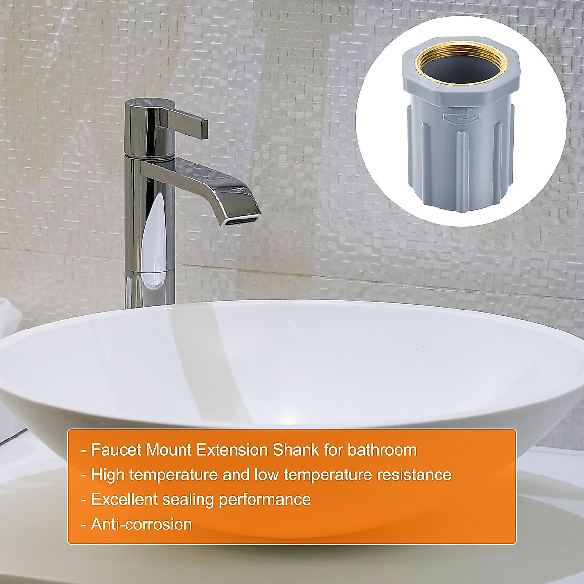 uxcell 1 Pcs 1.18 Inch Faucet Nut Fixed Base, Plastic Fixing Nut Tap Fastener, Fixed Faucet Assembly for Kitchen, Grey