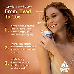 Egyptian Magic - All Purpose Face, Body, and Dry Skin Moisturizing Cream, Skin Protectant for Women & Men, Eczema Care Healing Balm, Scar Treatment, Stretch Marks, and Tattoo Aftercare, 1oz Jar