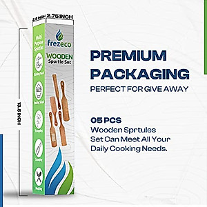 Spurtles Kitchen Tools As Seen On TV, 5 PCS Wooden Spurtle Set, Spurtles Kitchen Tools Wooden for Cooking in Nonstick Cookware, for Salad Mixing, Serving, Spreading, Stirring & Folding