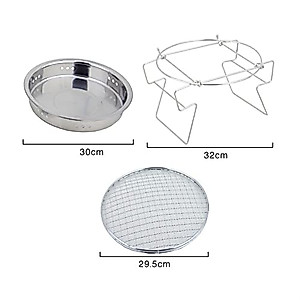 TAMYID Charcoal Grills, Outdoor BBQ Grill Charcoal Rack Grate Mini Round Grill Portable Camping Pot Baking Cooking Grill Barbecue Mesh Wood Coal Stove