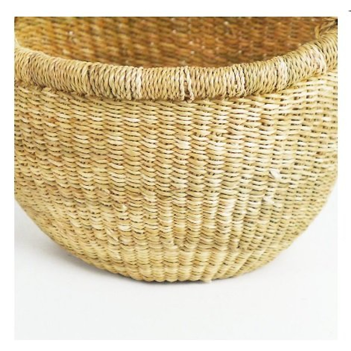 Hands Craft Fair Trade Ghana Bolga African Dye-Free Market Basket Natural Baskets (9"-11" Small)