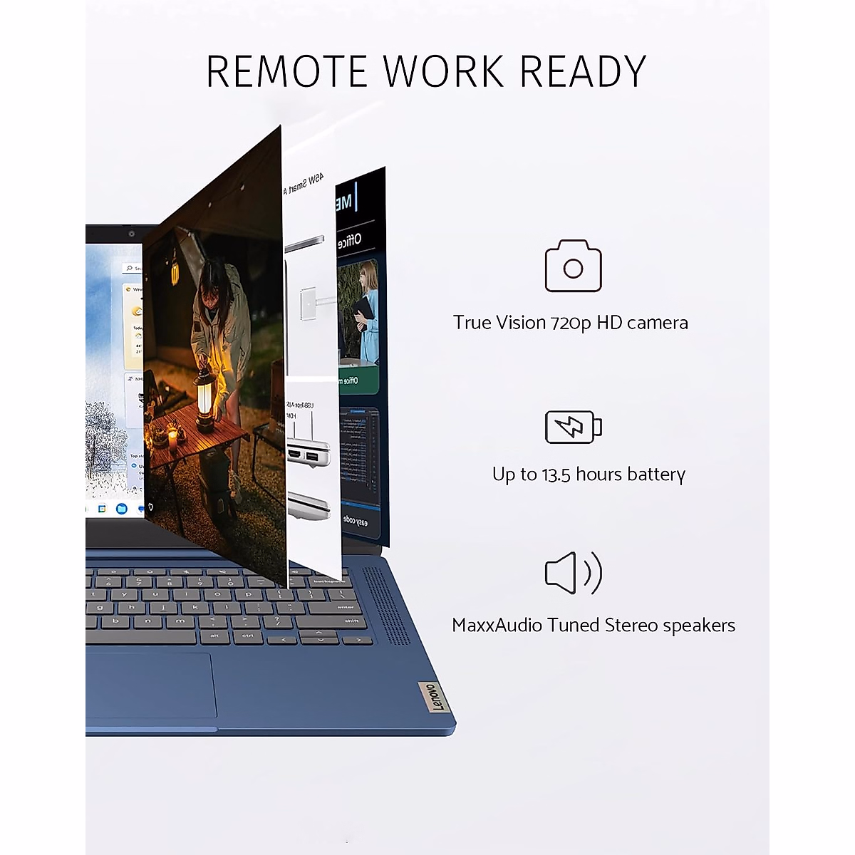 Lenovo Chromebook Laptop Computer, 14 FHD IPS Touchscreen Light PC, 8-Core MediaTek Kompanio 520, 4GB RAM, 64GB eMMC, Chrome OS, Wi-Fi 6, Long Battery Life, USB-C