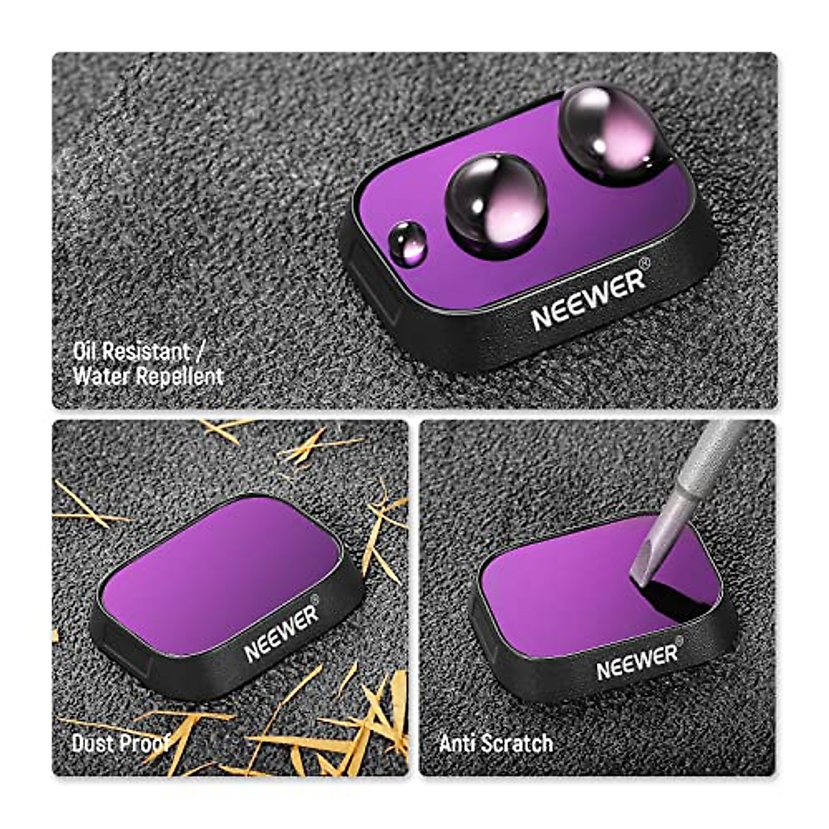 NEEWER ND Filter Set Compatible with DJI Mini 3/Mini 3 Pro, 6 Pack CPL ND8 ND16 ND32 ND64 ND128 Neutral Density Filter Drone Lens Accessory, Multi Coated HD Optical Glass, Lightweight Plastic Frame