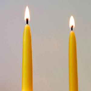 Candlestock Handmade Dripless Pure Beeswax Taper Candles - 6 Inches - 2 Pairs (4 Candles) - Sage