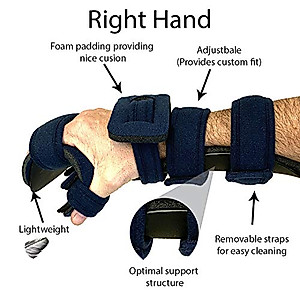 SterlaTech Stroke Hand Brace | Resting Hand Splint RIGHT HAND Medium | Corrective Support