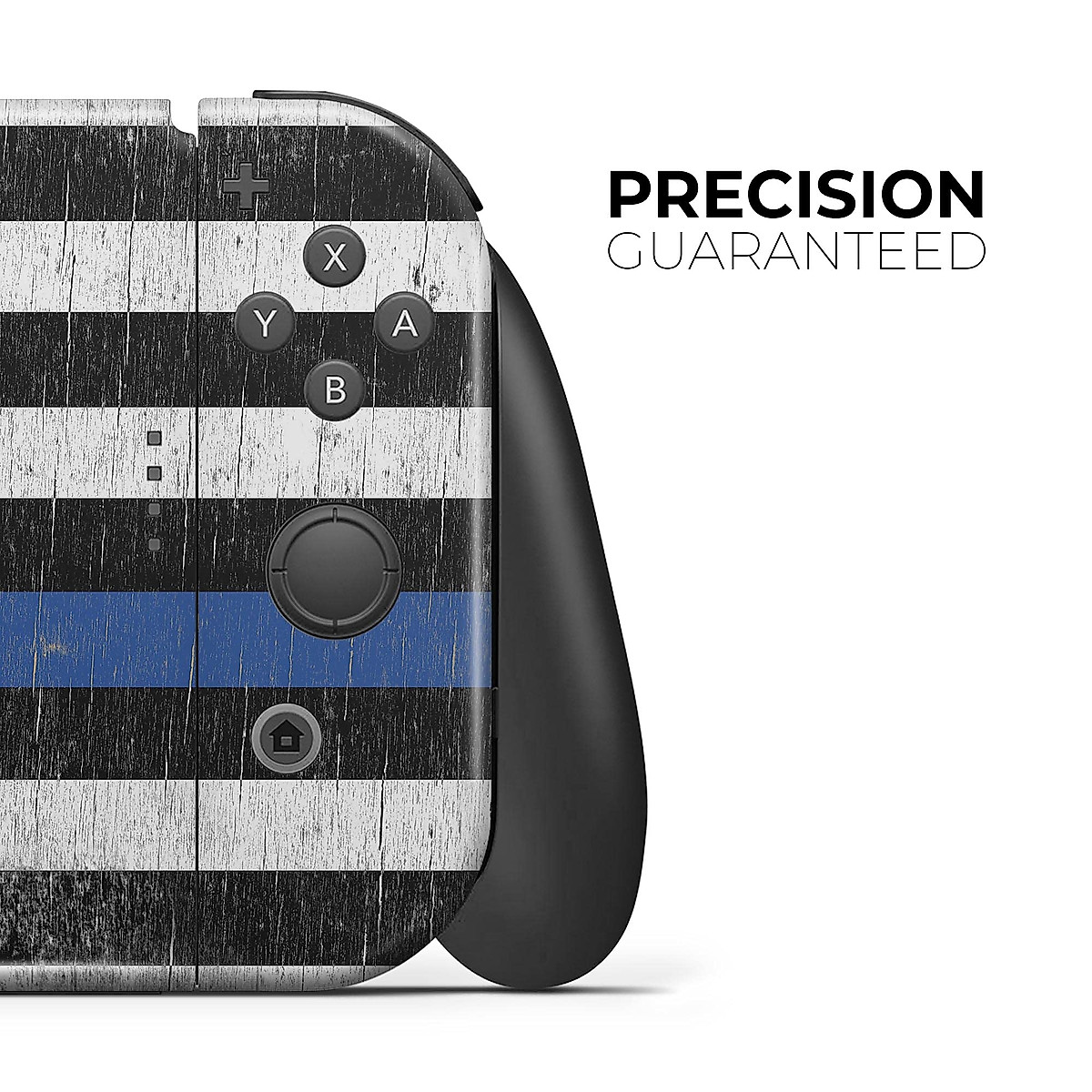 Design Skinz - Compatible with Nintendo Switch Console + Joy-Con - Skin Decal Protective Scratch-Resistant Removable Vinyl Wrap Cover - Distressed Wood Patriotic American Flag with Thin Blue Line