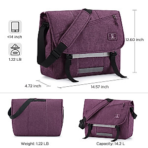 OIWAS Messenger Bag for Women, 14 Inch Laptop Crossbody Bags Men Casual Satchel Shoulder Bag College Travel Office Briefcase