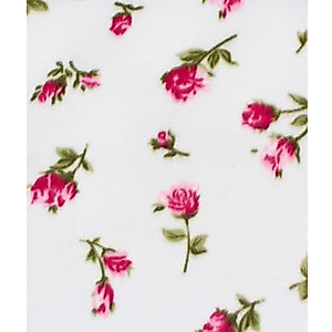 Red & White Roses Fleece Fabric - by The Yard