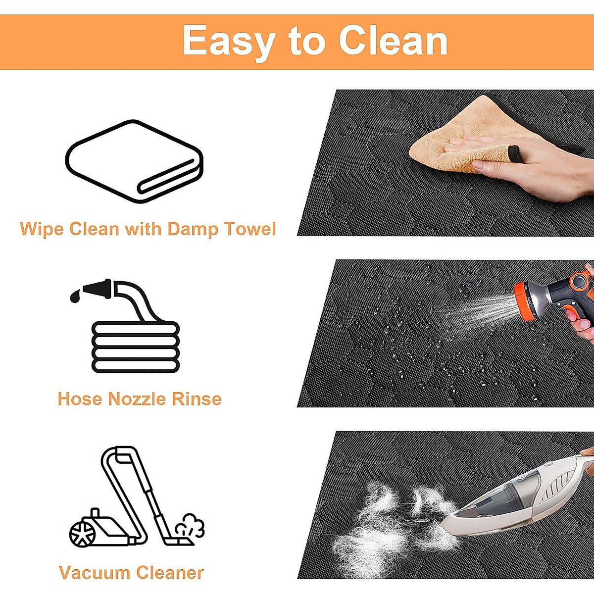 Mancro SUV Cargo Liner for Dogs, Water-Resistant Dog Seat Cover for SUV with Bumper Flap Protector, Sturdy Non-Slip Polyester Pet Trunk Cargo Cover for Vehicles, Vans, Universal Fit (84” L x 54” W)