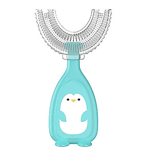 U Shaped Toothbrush l Kids Toothbrushes with Silicone Brush Head - Soft Manual Training Toothbrush, 360° Oral Teeth Cleaning Suitable for Ages 2-12 Years Old