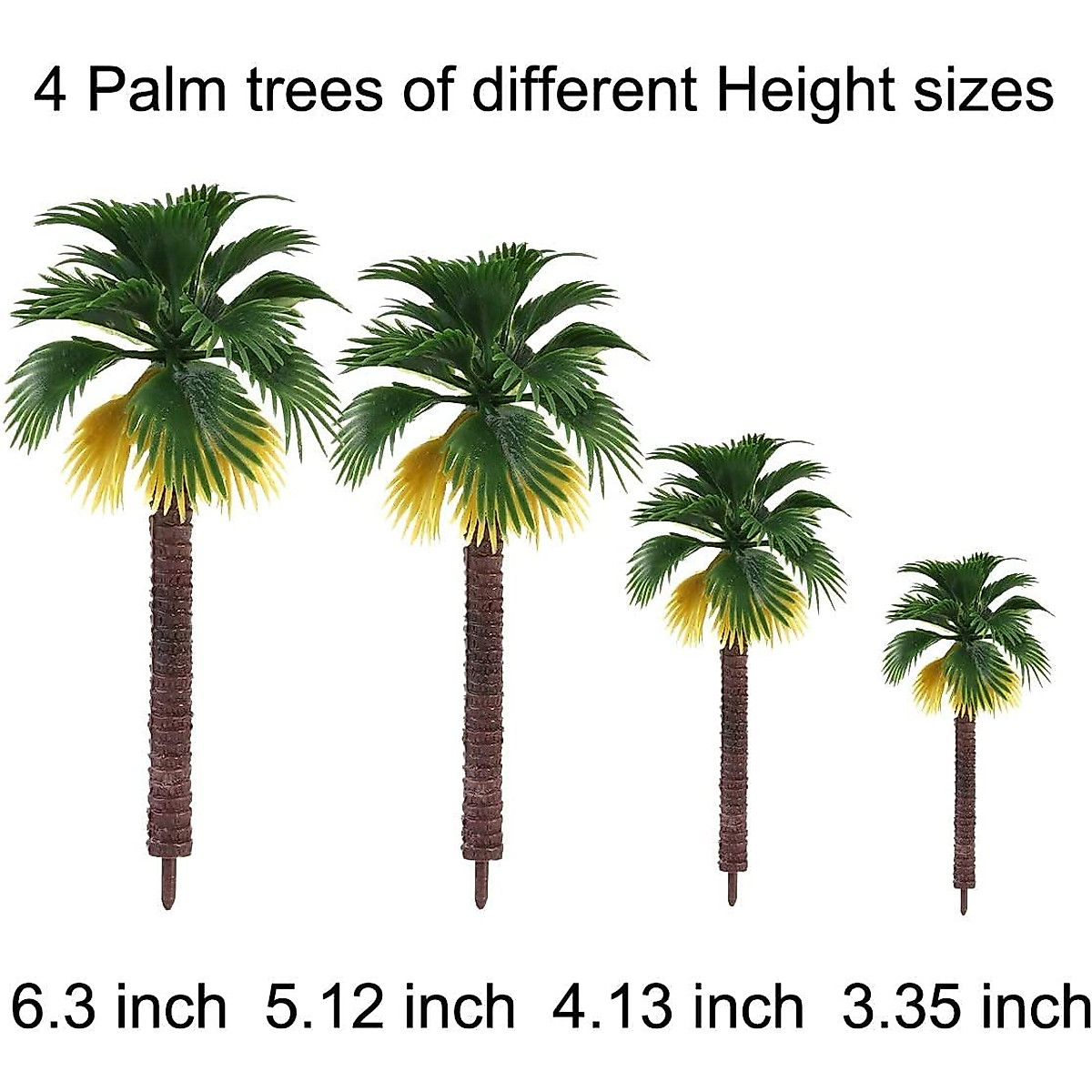 AnyBack Diorama Rain Forest Tropical Model Trees Bushes Jungle Décor Kit Hobby Train Scenery Set Supplies Miniature Palm Coconut Oak Figurines Artificial Plants Toys with Green Leaves 27