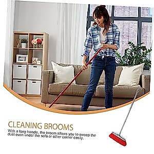 TOKIDNY Home Cleaning Supplies Handle Broom Cleaning Broom Office Cleaning Supplies Floor Broom Commercial Angle Broom Floor Sweeping Broom Floor Scrub Brush Home Broom Stainless Steel Red