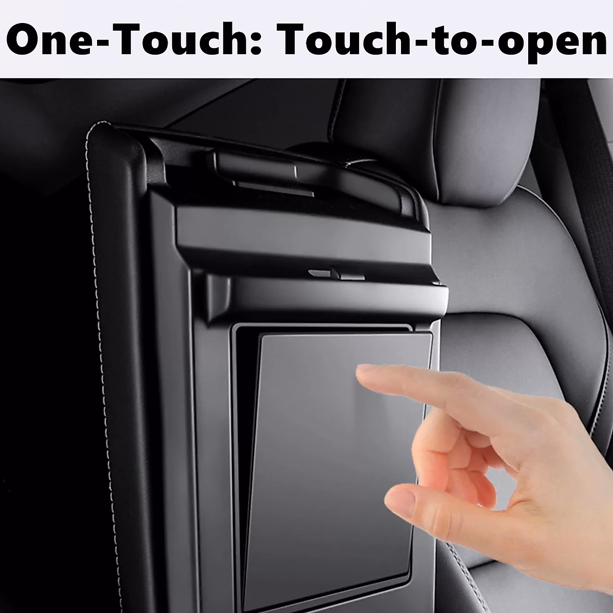 HZGAMER One-Touch Hidden Storage Box Fit for Tesla Accessories Model 3 / Y 2023 2022 2021, Armrest Console Organizer for Card Keys Coin Money - ONLY You Know