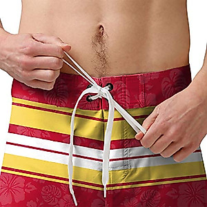 FOCO Iowa State Cyclones NCAA Mens Hibiscus Boardwalk Stripe Boardshorts - L