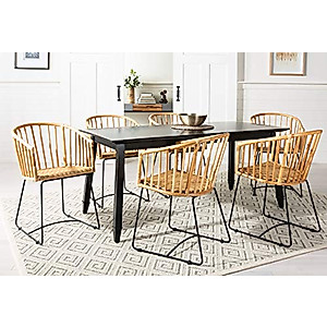 SAFAVIEH Home Collection Brayson Modern Black Rectangle Dining Table