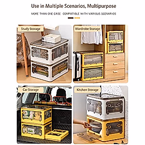 TERGOO 2Pack 28L Plastic Storage Bins with Wheels, Five Doors Stackable Storage Bins, Toy Organizer Container, Plastic Bin Box for Organization, Storage Cabinet (Blue)