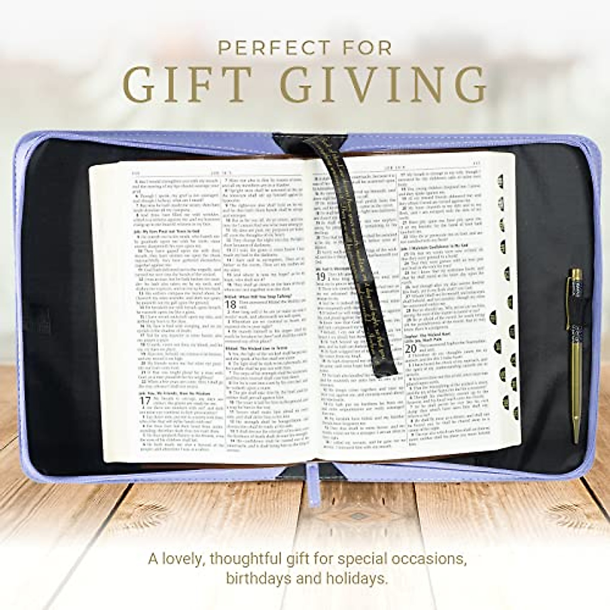 Divinity Boutique Bible Case - X-Large Bible Cover for Women and Girls- Faux Leather Zippered Bag with Ecc. 3:11 - Fits Books up to 10” x 7.5” x 1.5”