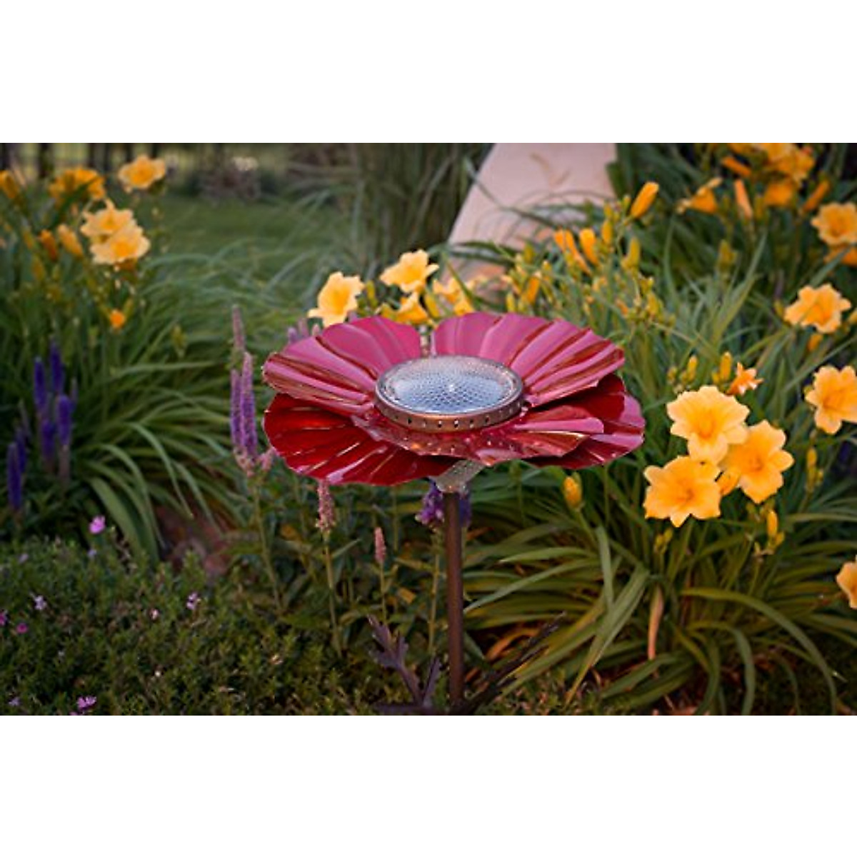 Desert Steel Flower Solar Light - (Red Poppy - 18" H x 11.5" W) - 20 ...