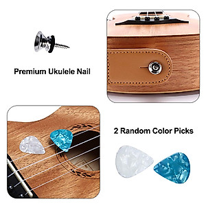 Eyeshot Ukulele Strap, Hawaiian Jacquard Blue Flower Ukelele Shoulder Strap, Suitable for Soprano Concert Tenor Baritone String Instruments