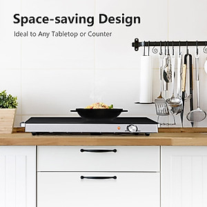 Giantex 2 Packs Electric Warming Tray, 22''x15'' Hot Plate with Adjustable Temperature Control, Stainless Steel Frame & Tempered Glass Surface, Food Warmer Buffets Server for Party Events