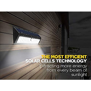 Lemontec Solar Lights, 62 LED Wall Solar Light Outdoor Security Lighting Nightlight with Motion Sensor Detector for Garden Back Door Step Stair Fence Deck Yard Driveway, 2 Pack