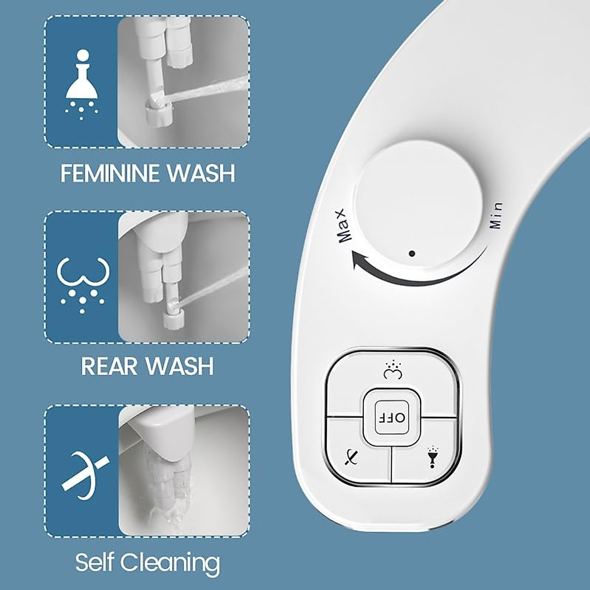 FANCUF Non-Electric Bidet - Self Cleaning Nozzle Fresh Water Bidet Toilet Seat Attachment, Uniform size, lingsad-0236
