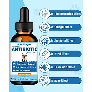 Natural Antibiotics for Dogs | 60ML Dog Antibiotic Drops | Dog Itchy Skin Relief | Dog Allergy Relief | Dog Immune Support | Dog Antibiotics for Skin Infection | Organic Natural Ingredients | Bacon