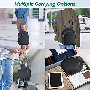 CLESOO Travel Hat Case - Hard Hat Case for Baseball Caps with Removable Storage Bag - Lids Cap Organizer Holder with Adjustable Shoulder Strap for Traveling & At-Home Storage