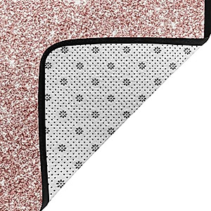Soft Area Rug for Living Room,Rose Gold Glitter Texture Pink Red Sparkling Shiny Wrapping,Large Floor Carpets Mat Non Slip Washable Luxury Area Runner Rugs for Bedroom Kids Room 4'x6'