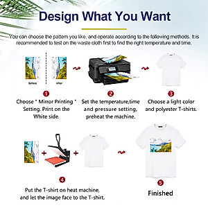 SOMOLUX Sublimation Paper 8.5" x 11" Heat Transfer Paper Compatible with Epson HP Canon Sawgrass Inkjet Printer for T-shirt and Ceramic Mugs and etc (100 Sheets)