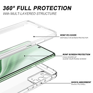 SURITCH Clear Case for Samsung Galaxy Note 20 (Only) 6.7-inch, [Built-in Screen Protector] Full Body Protection Bumper Shockproof Rugged Phone Cover for Galaxy Note 20 -(Clear)