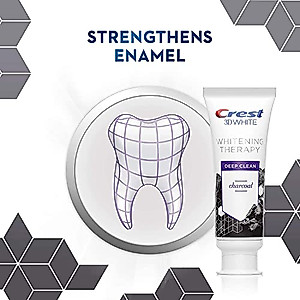 Crest Charcoal 3D White Toothpaste, Whitening Therapy Deep Clean with Fluoride, Invigorating Mint, 5.2 Ounce,