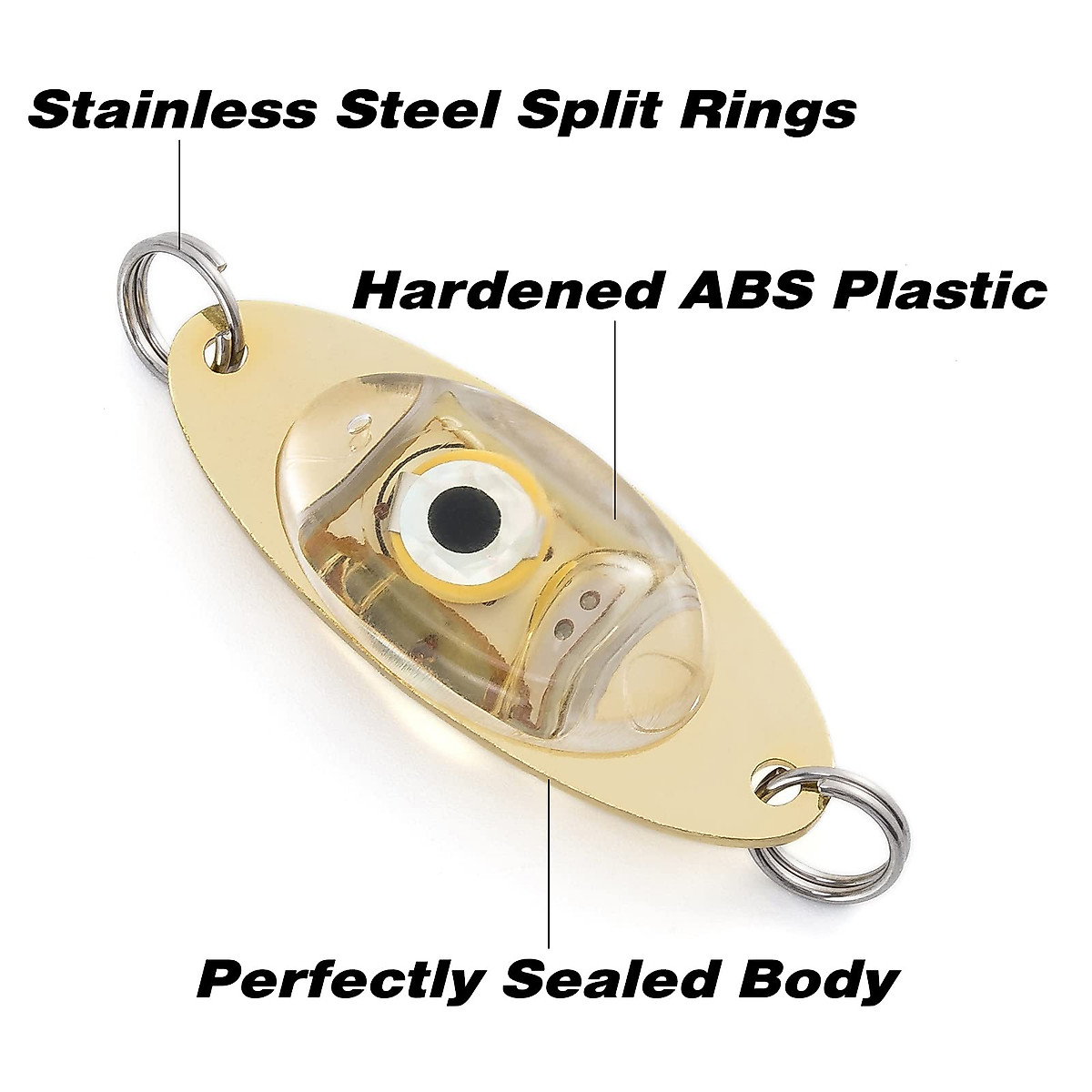 Dr.Fish LED Fishing Lures Kit Deep Drop Fishing Lights LED Fishing Spoons Underwater Flasher Diamond Lights Trolling Lures Halibut Rig Blue